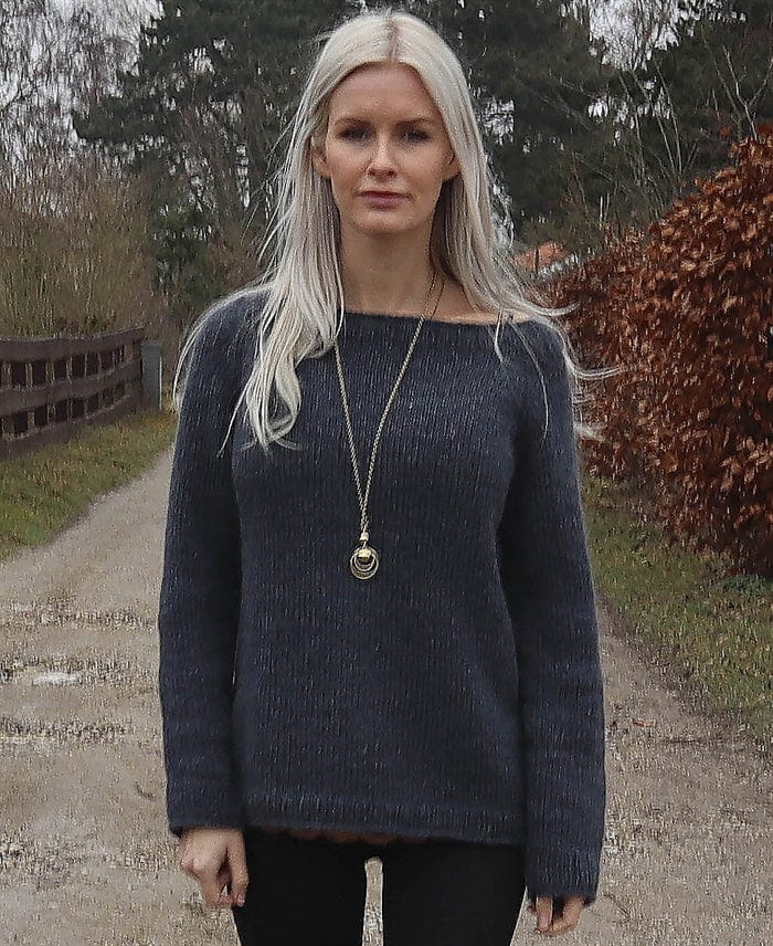 Basic strik bluse i kidmohair og lammeuld strikkeopskrift – Wadils